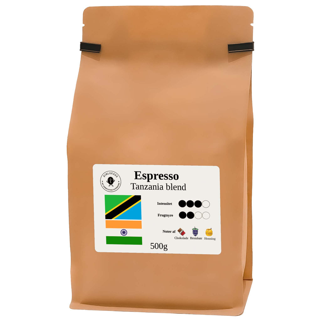 Espresso Tanzania Blend » 500g hele kaffebønner | DinLuksus